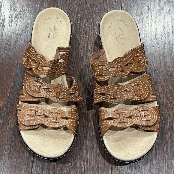Clarks | Shoes | Clarks Collection Sandals Womens 9m Leisa Faye Slide ...